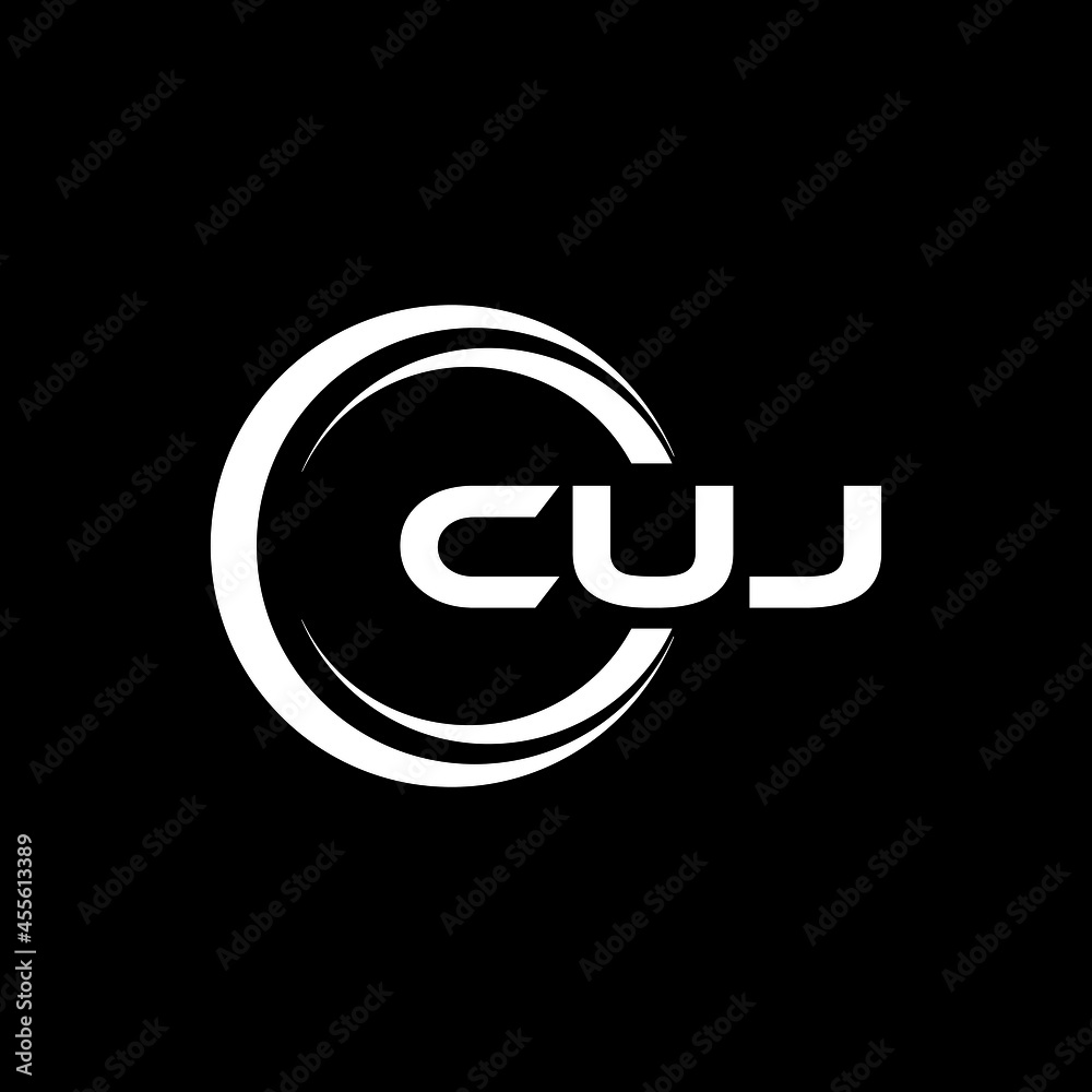 CUJ letter logo design with black background in illustrator, vector ...