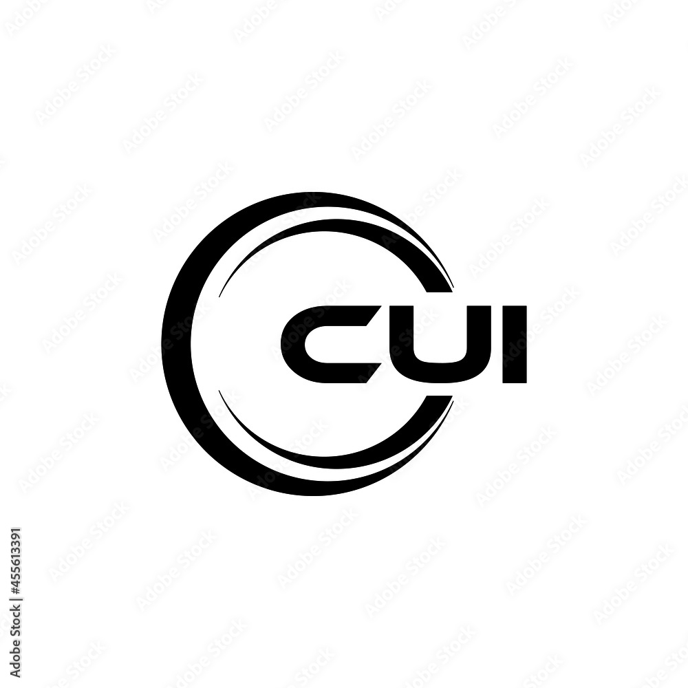 CUI letter logo design with white background in illustrator, vector ...