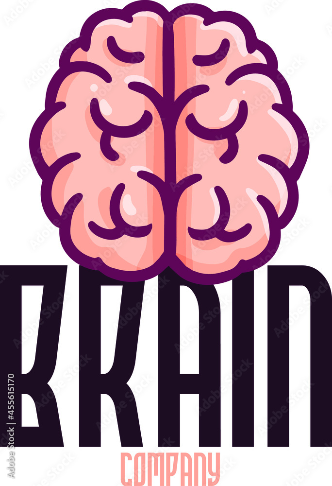 Cute and funny logo for brain company Stock Vector | Adobe Stock