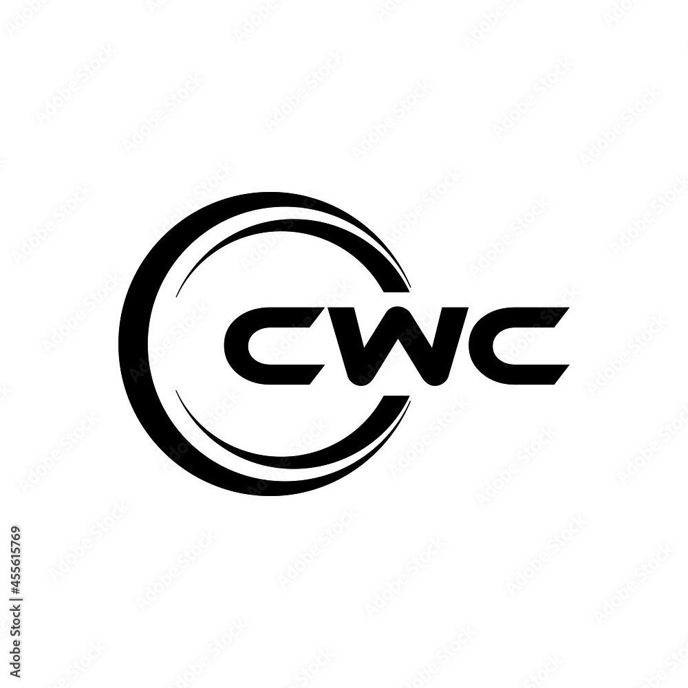 CWC letter logo design with white background in illustrator, vector ...