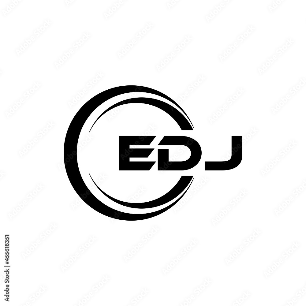 EDJ letter logo design with white background in illustrator, vector ...