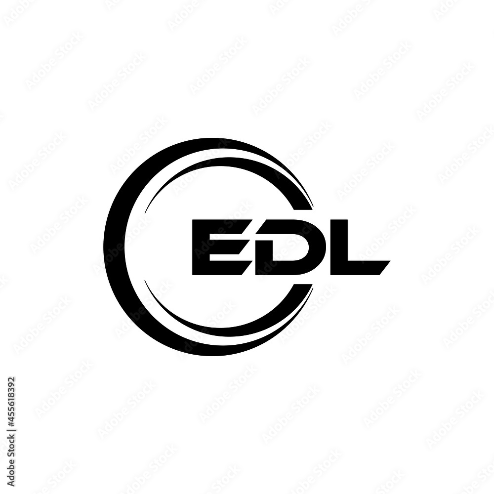 EDL letter logo design with white background in illustrator, vector ...