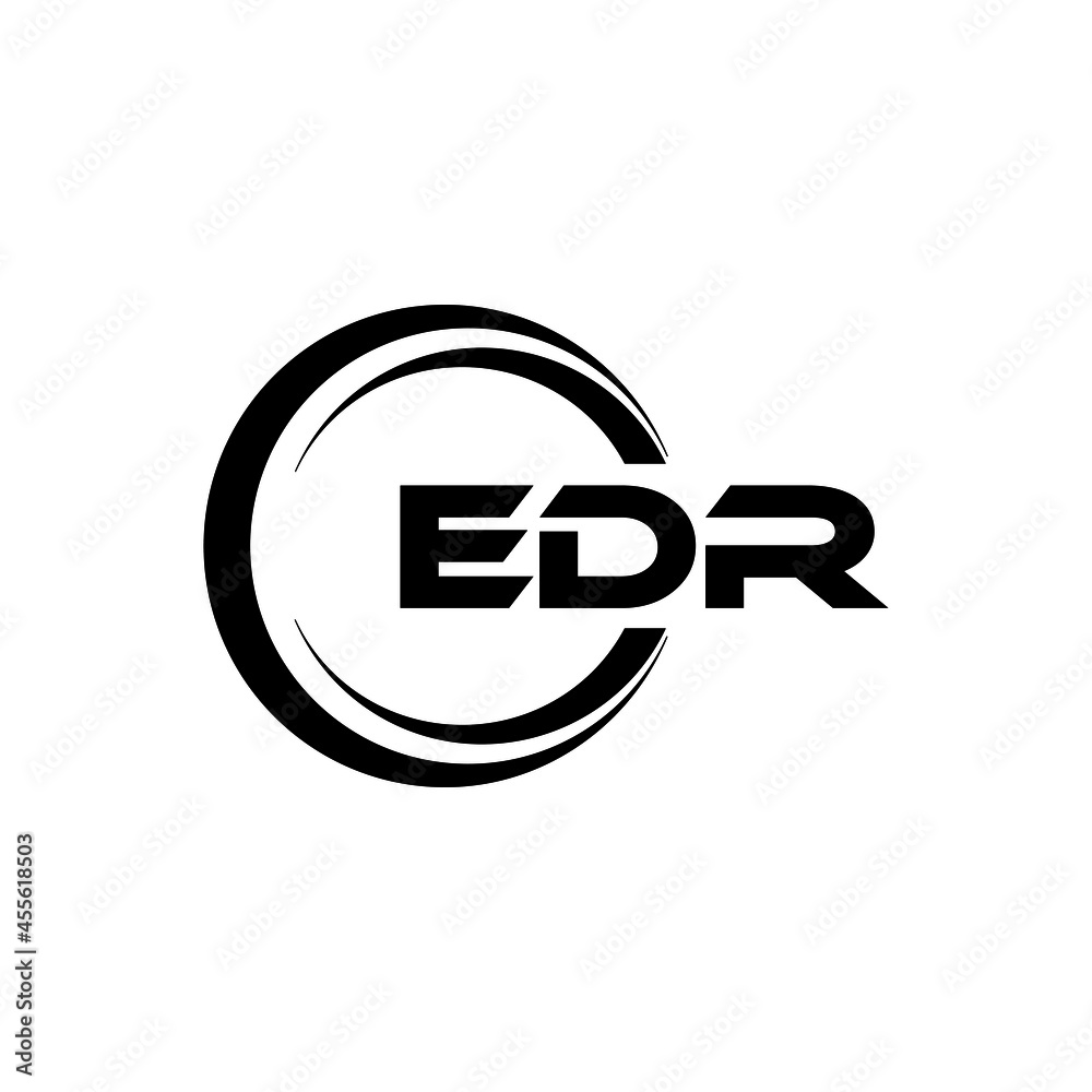 EDR letter logo design with white background in illustrator, vector ...