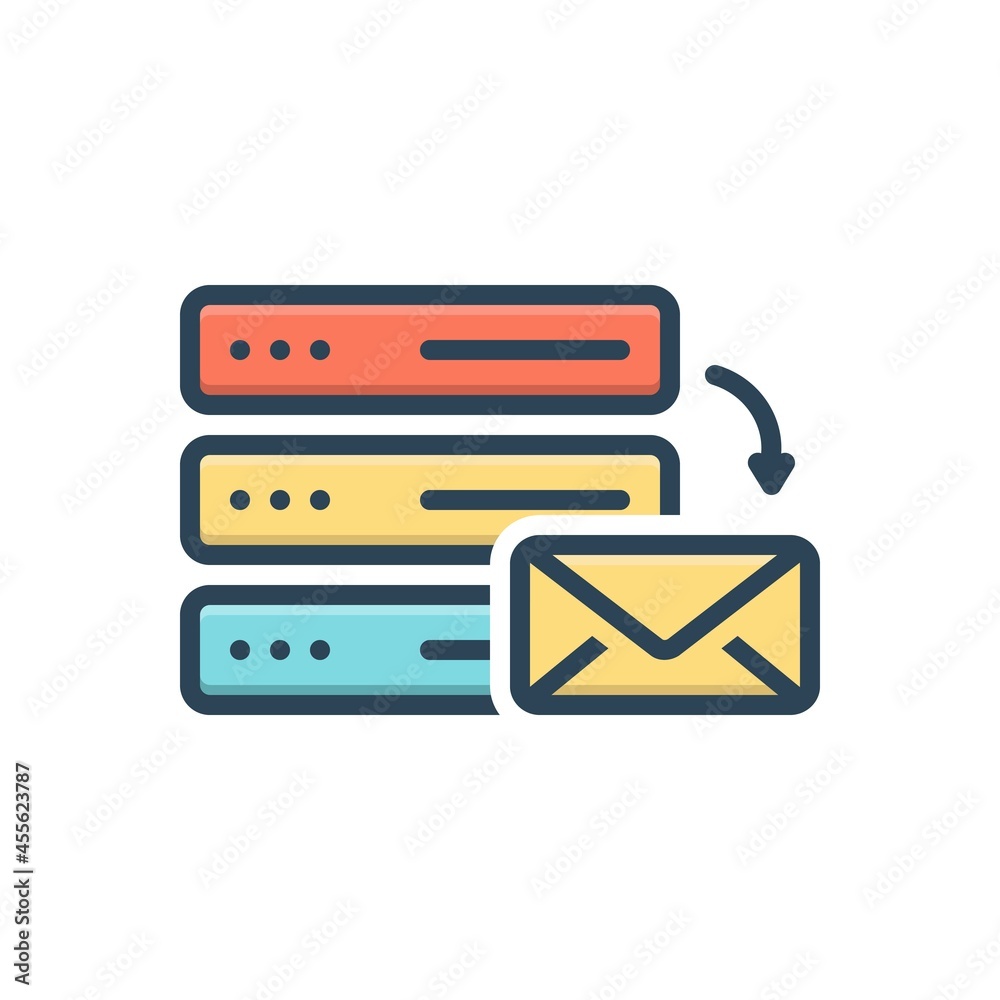 Color illustration icon for smtp vector de Stock | Adobe Stock