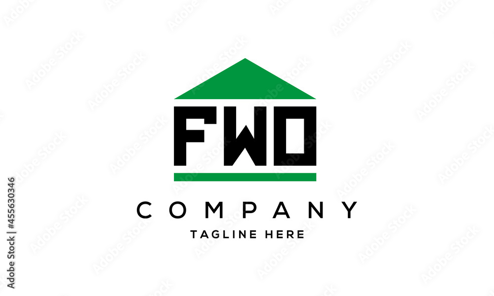FWO three letter house for real estate logo design Stock Vector | Adobe ...
