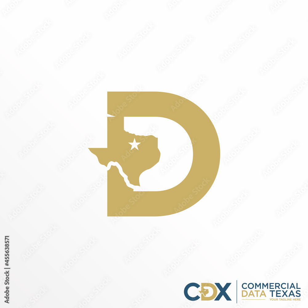Letter or word D font with Texas map image graphic icon logo design ...
