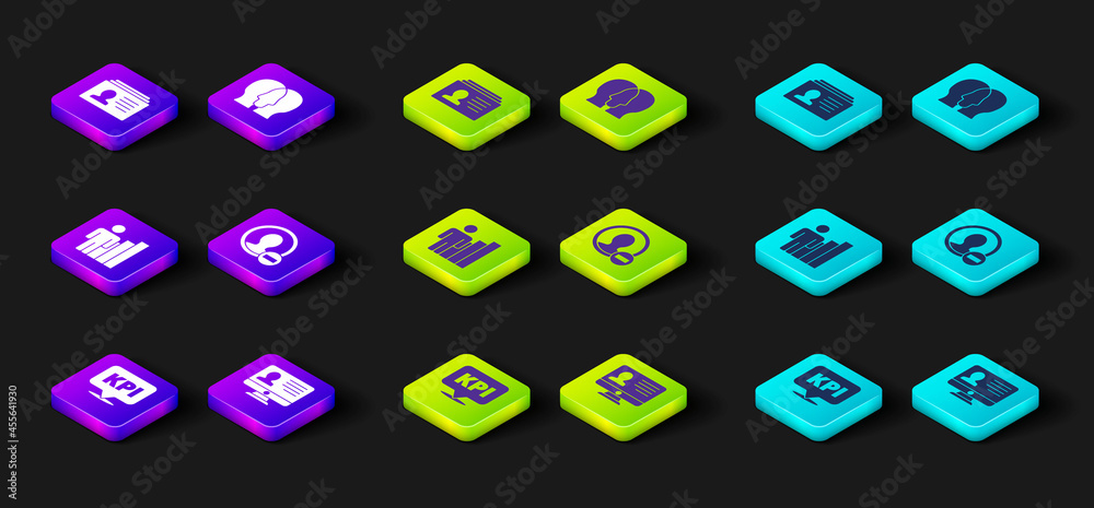 Set Key performance indicator, Monitor with resume, Productive human, Create account screen ...