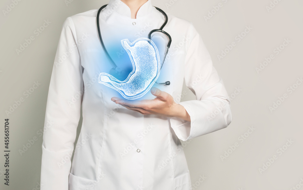Gastroenterologist doctor, stomach specialist. Aesthetic handdrawn ...