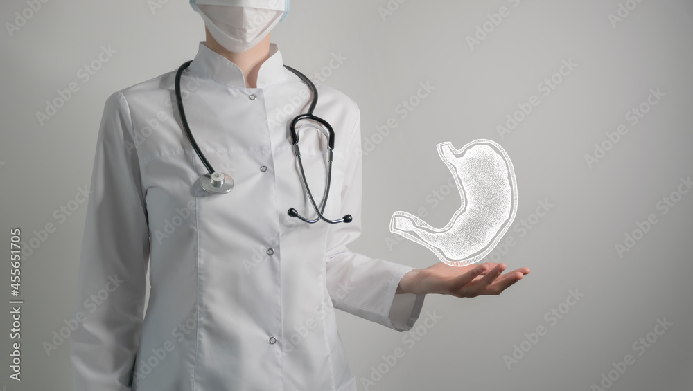Gastroenterologist doctor, stomach specialist. Aesthetic handdrawn ...