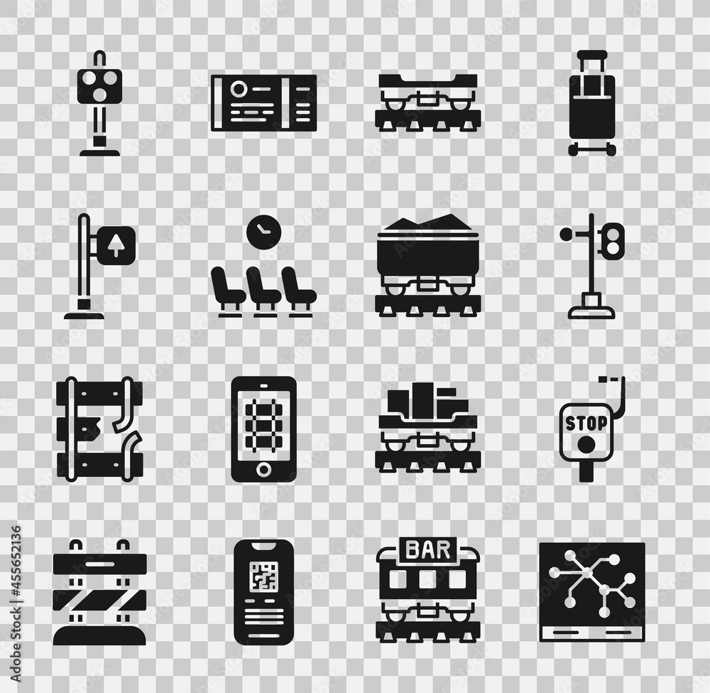 Set Railway map, Emergency brake, Train traffic light, Cargo train ...