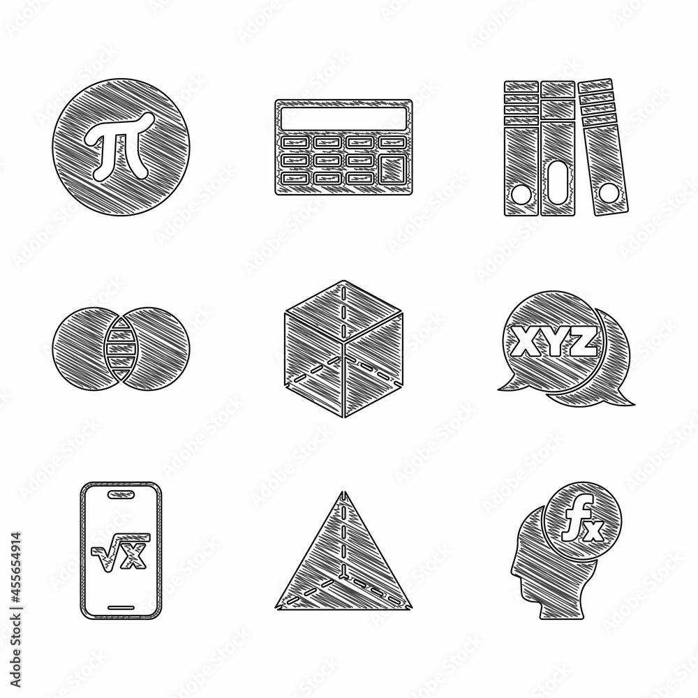 Set Geometric figure Cube, Tetrahedron, Function mathematical symbol ...