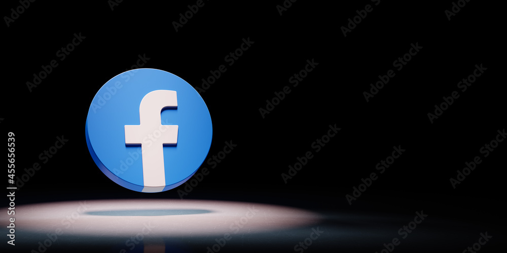 Facebook Logo Spotlighted on Black Background Stock Illustration ...