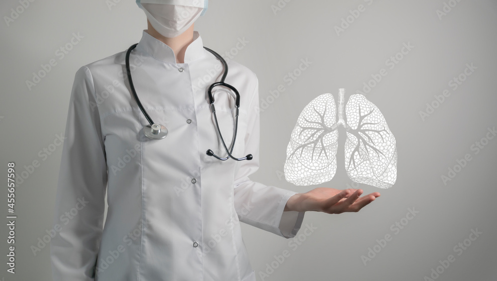 Pulmonologist doctor, lungs specialist. Aesthetic handdrawn highlighted ...
