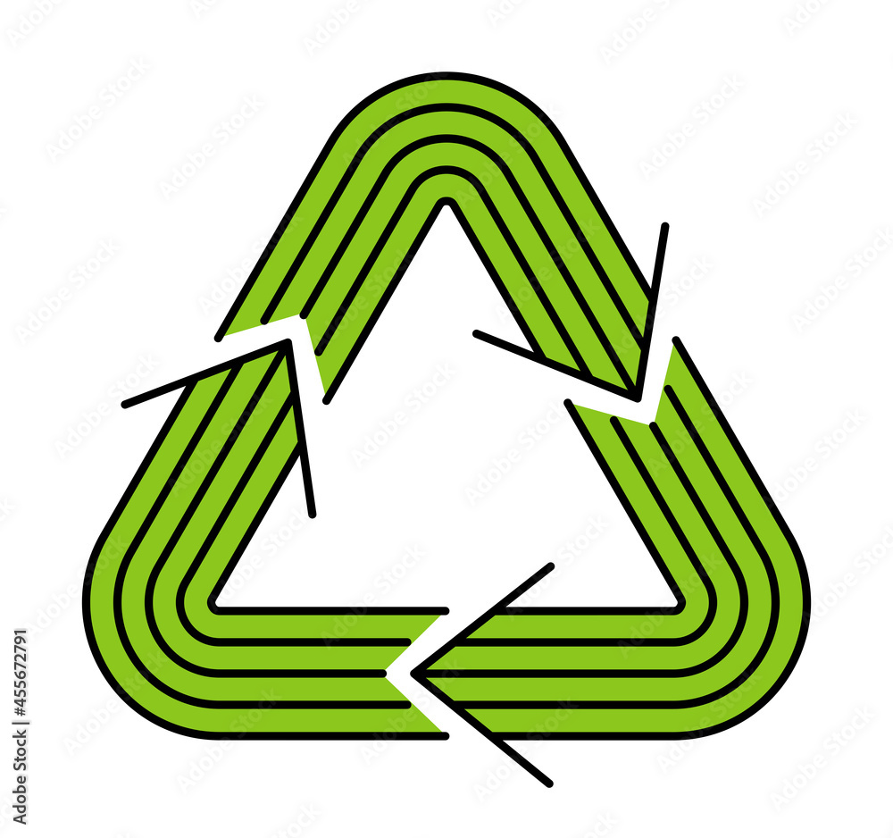 Recycle vector triangle icon in modern geometric linear style isolated ...