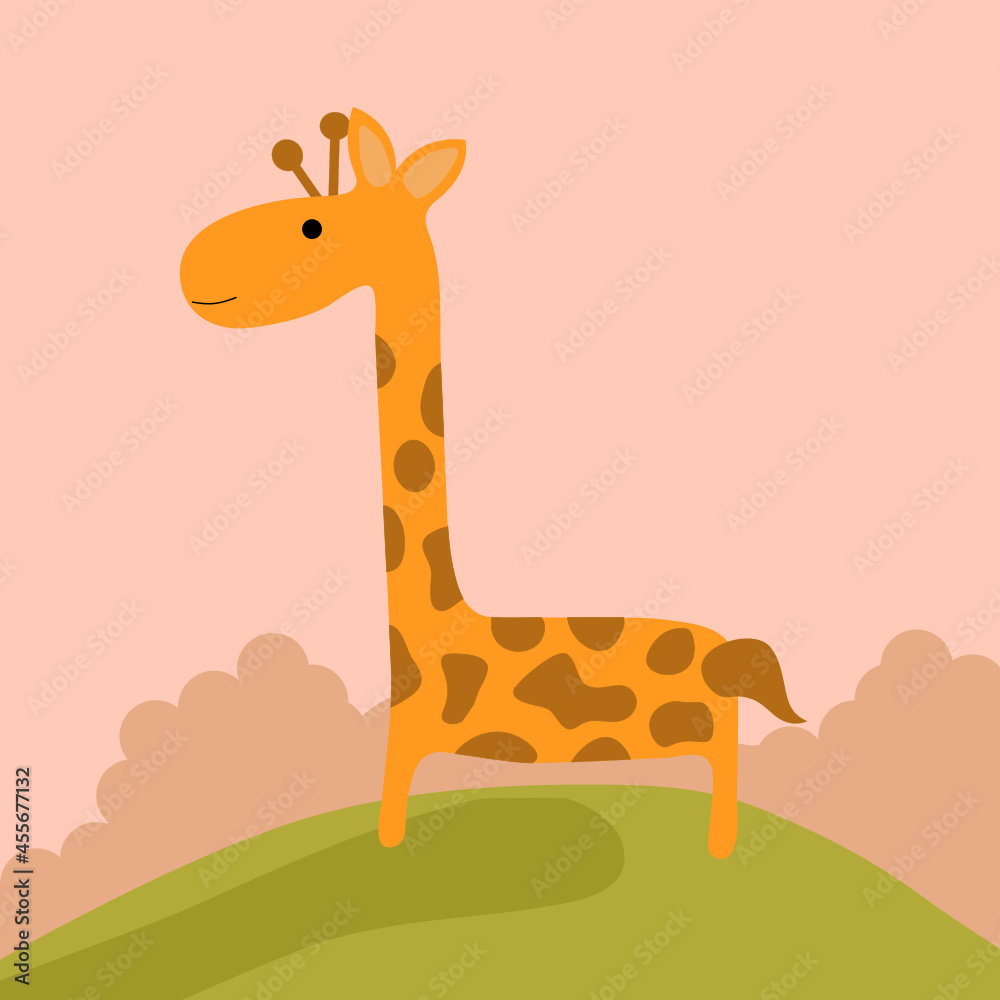 Funny Giraffe Vector Cartoon Illustration.Vector picture cartoon ...