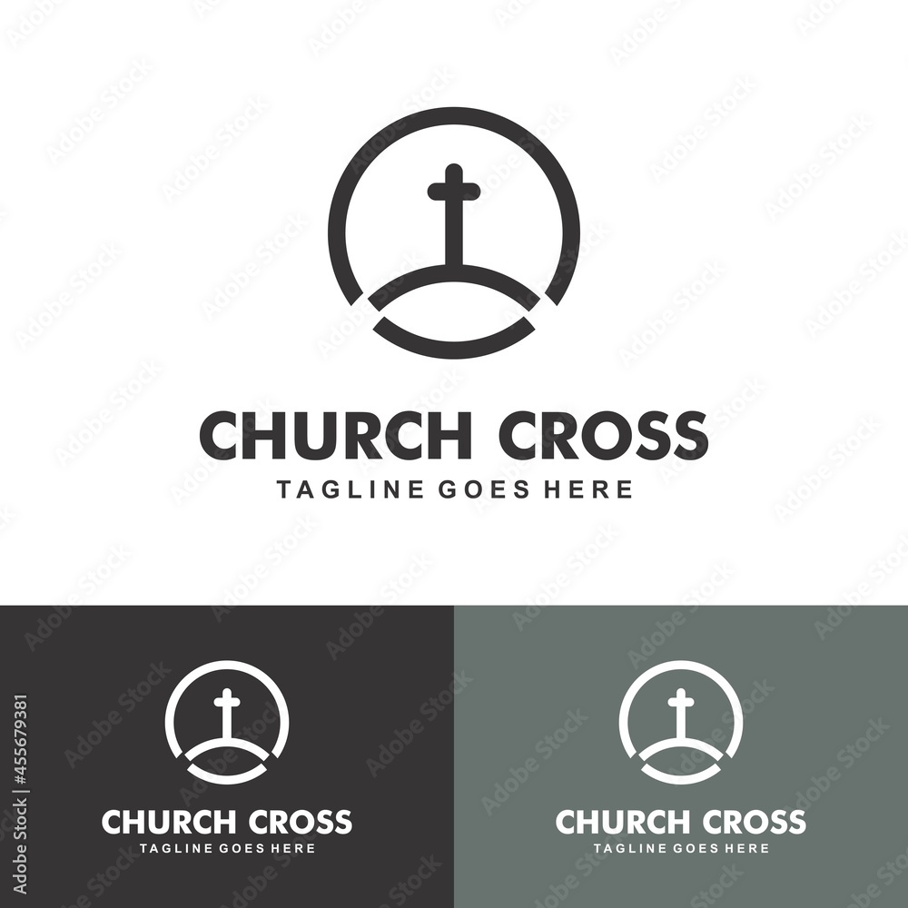 Christian Church Jesus Cross Gospel logo design inspiration Stock ...