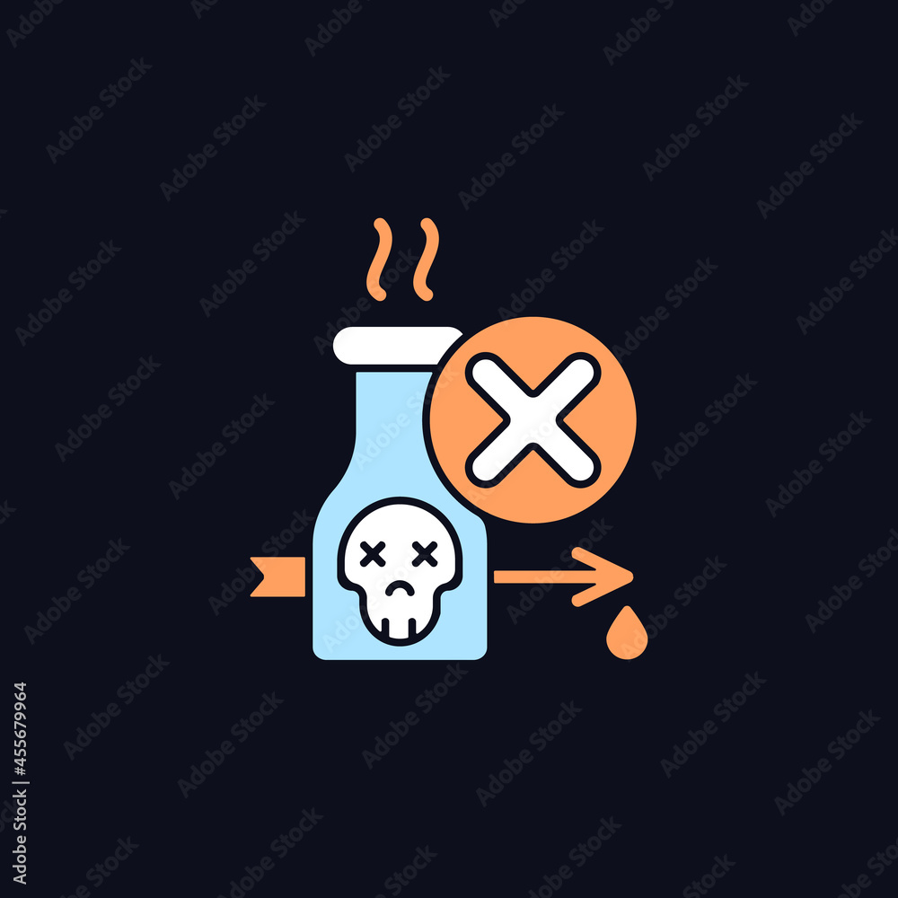 Illegal poison hunting RGB color icon for dark theme. Prohibit ...