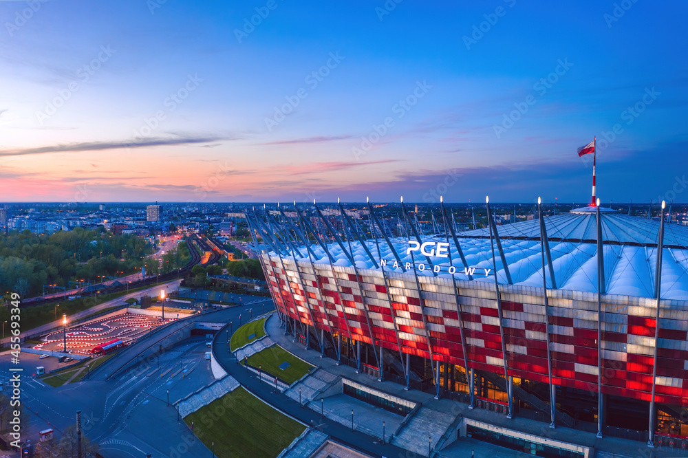 Stadion Narodowy, home stadium of Poland national football team. Warsaw ...