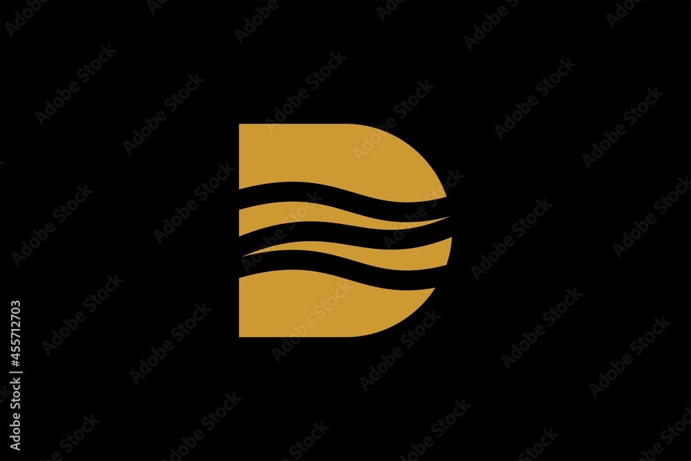 Letter D and dive wave logo design vector. Abstract natural logo design ...