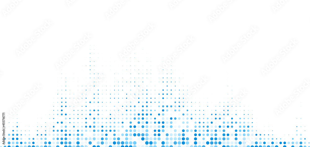 Abstract blue halftone dotted border. Stock Vector | Adobe Stock