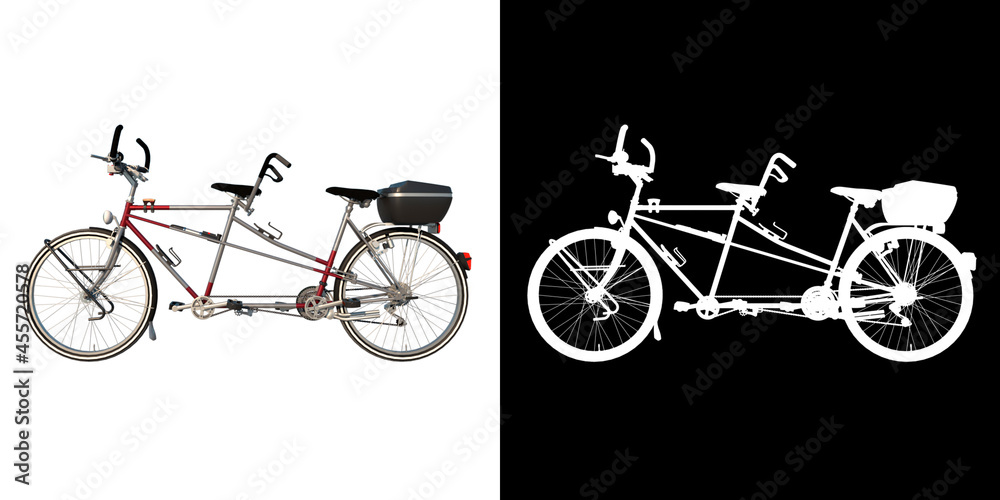 ภาพประกอบสต็อก Tandem Bike 1 - Lateral view white background alpha png ...