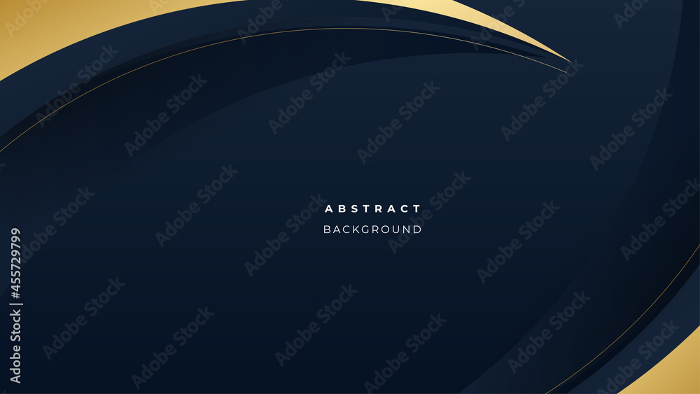 Abstract dark navy blue and gold business presentation background Stock ...