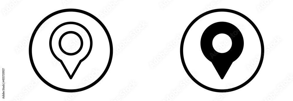 map and navigation icon, location icon, location symbol vector Stock ...