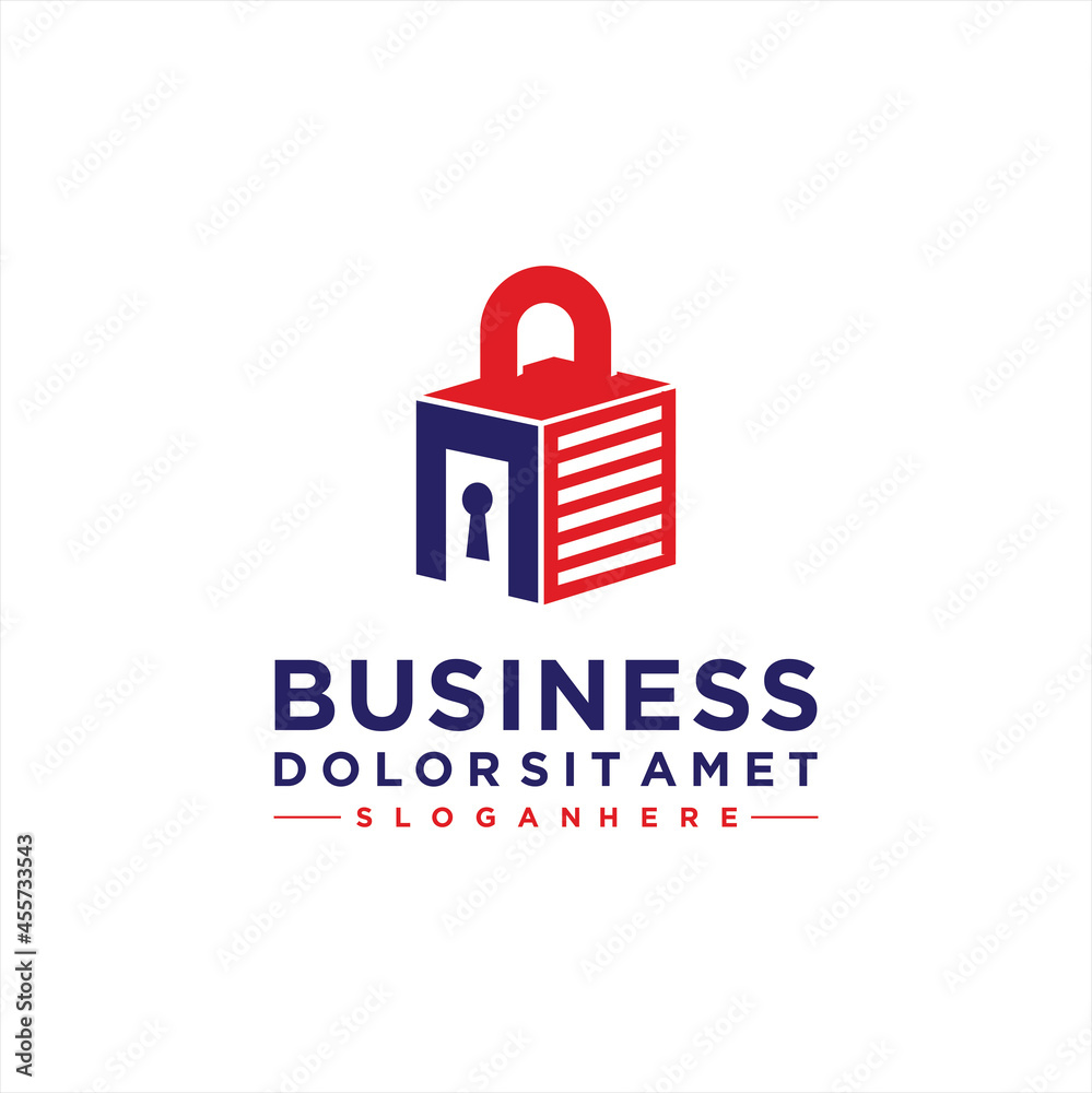 Security safe box cube Lock Logo design Vector Stock Template. safety ...