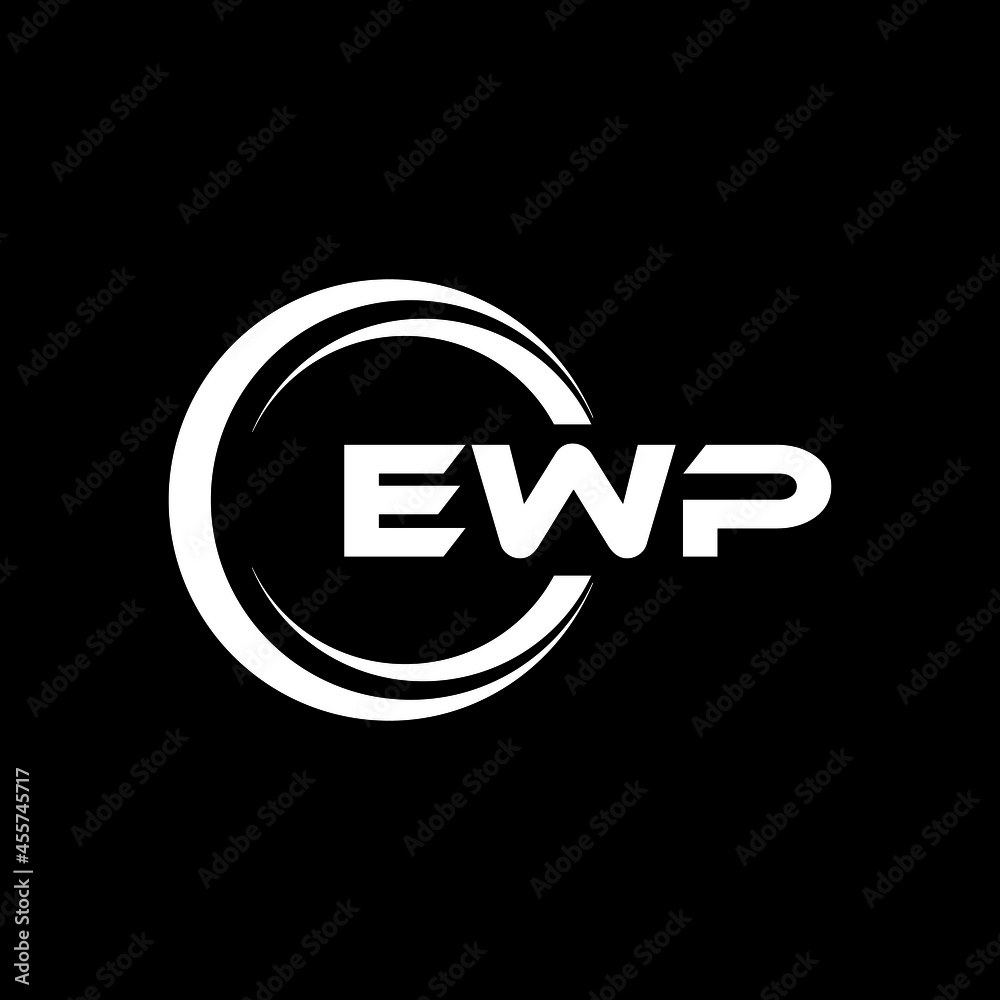 EWP letter logo design with black background in illustrator, vector ...