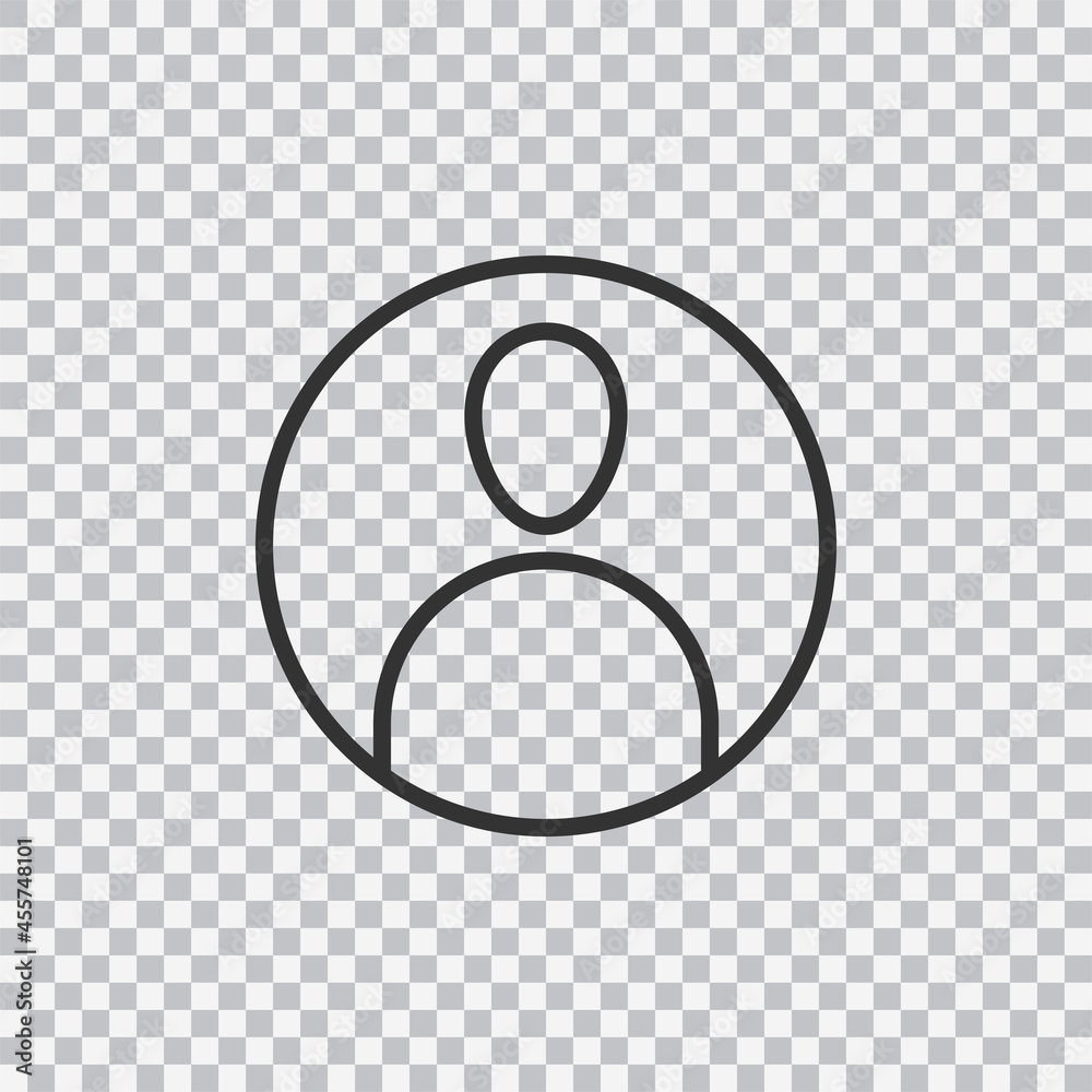 Vecteur Stock User icon in circle isolated on transparent background ...