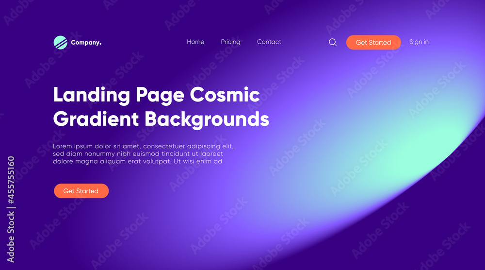 Light explosion background of Landing page for science website. Glowing ...