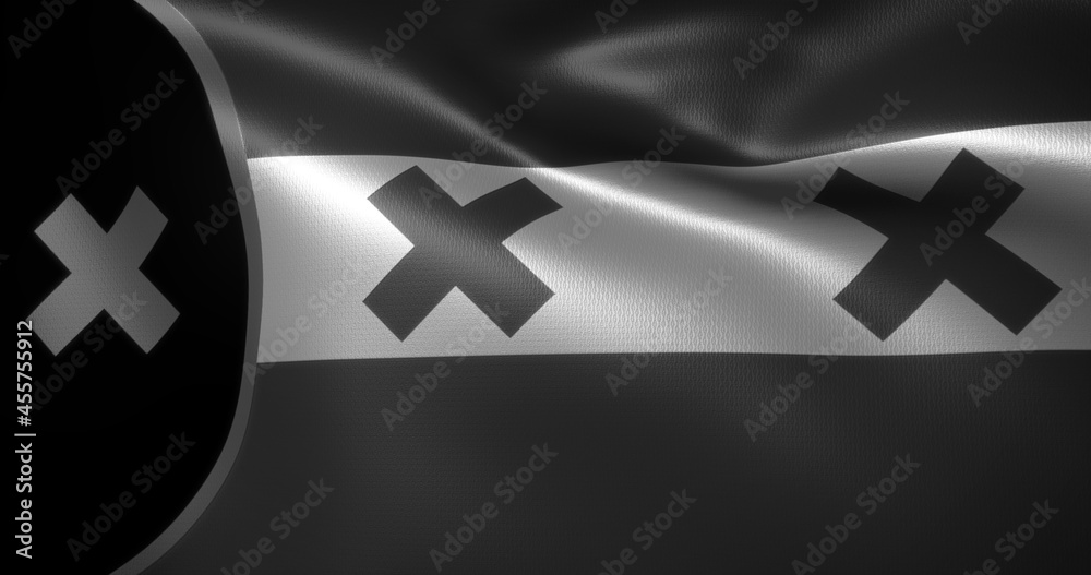 Black and white Lmanburg Flag, Dream SMP Flag with waving folds, L ...