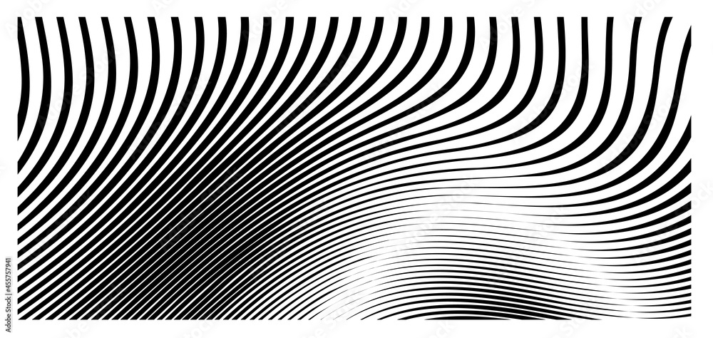 Vector Abstract Black and White Illustration of Wave Line Pattern with ...