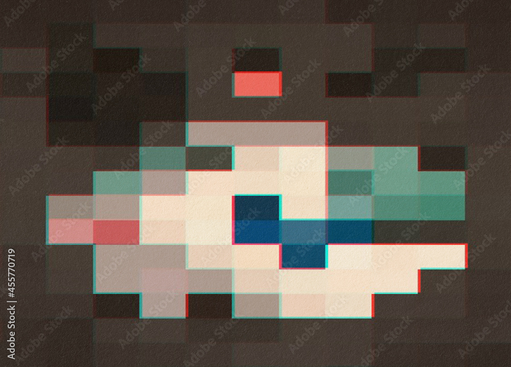 Grey Night Pixel Scene Spotlight Stock Photo | Adobe Stock