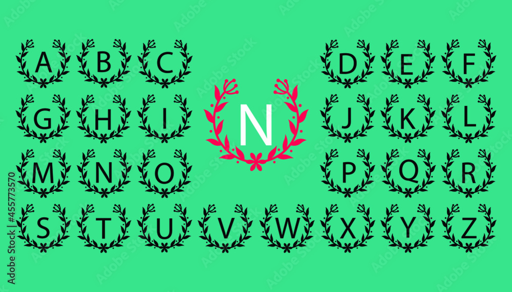 Split Monogram Letter, Set of letters to create a monogram. Monogram ...