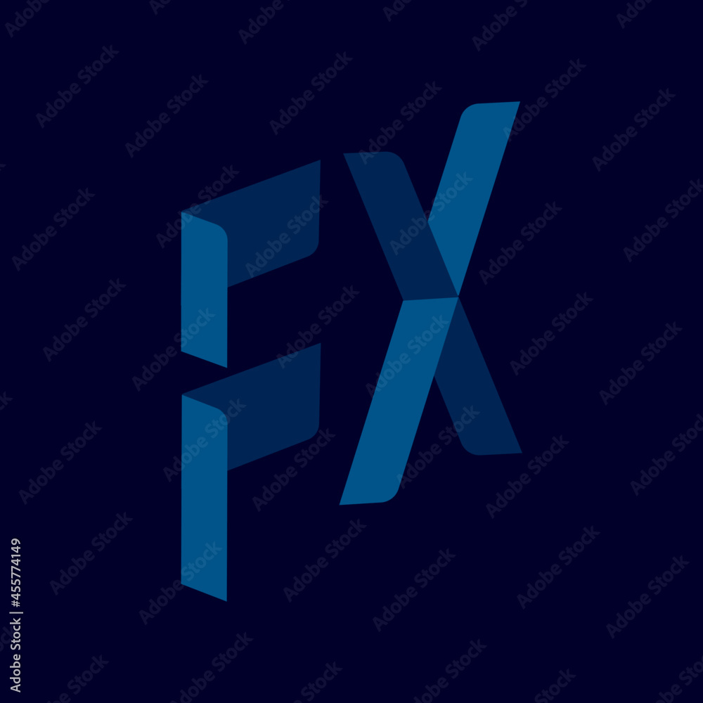 FX Letters 3D Logo Vector Illustration Stock Vector | Adobe Stock