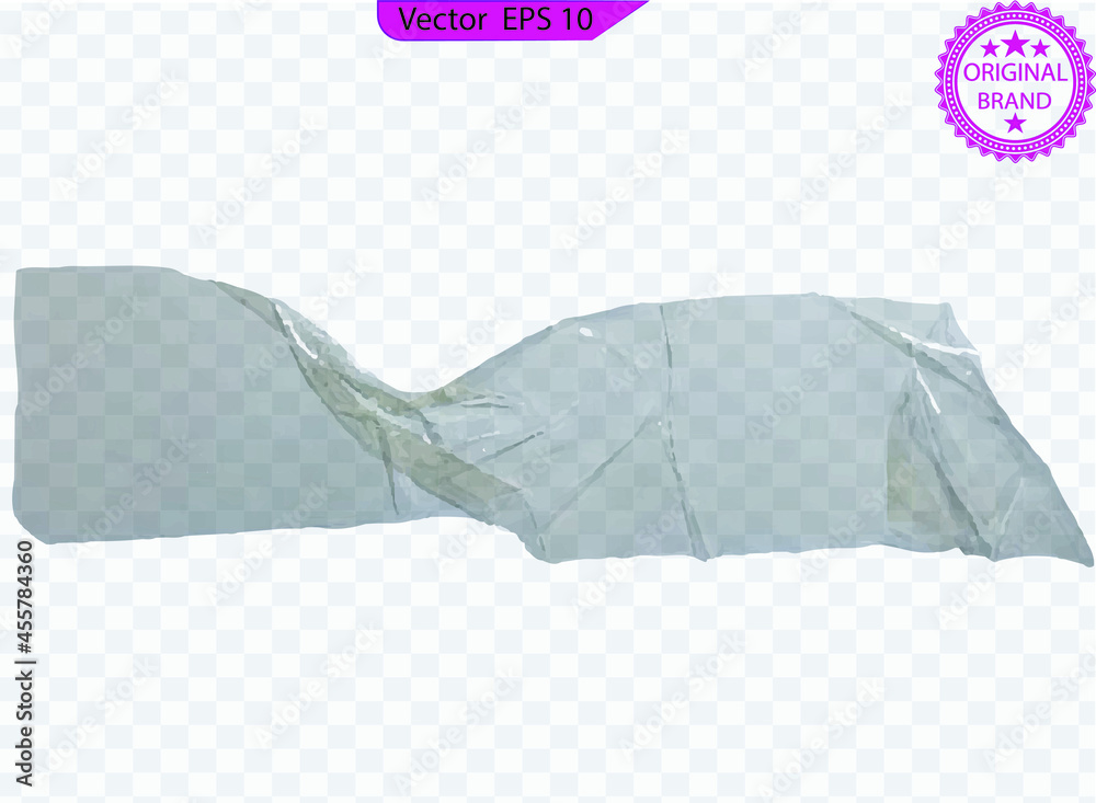Transparent adhesive plastic tape pieces, transparent background. Glue ...