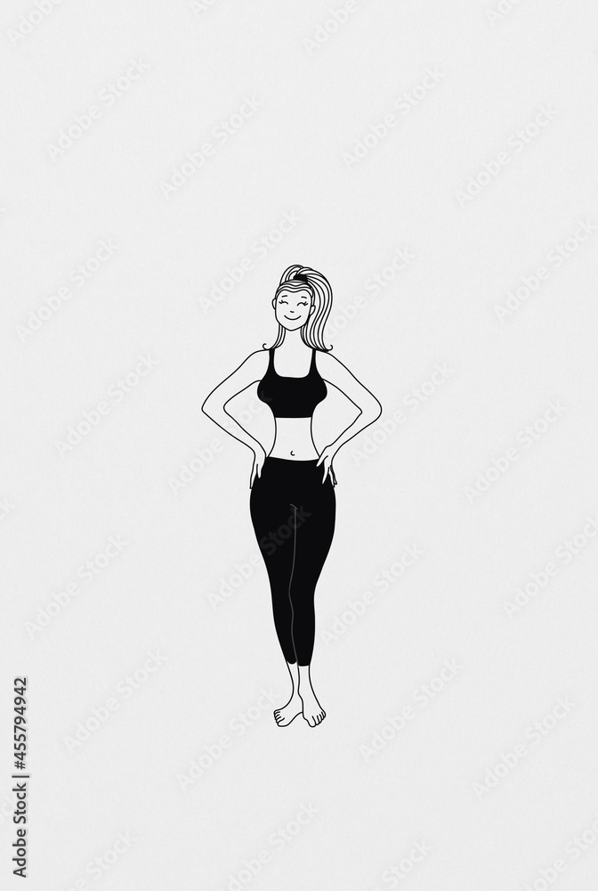 Illustration of woman with hourglass body shape Stock Photo | Adobe Stock