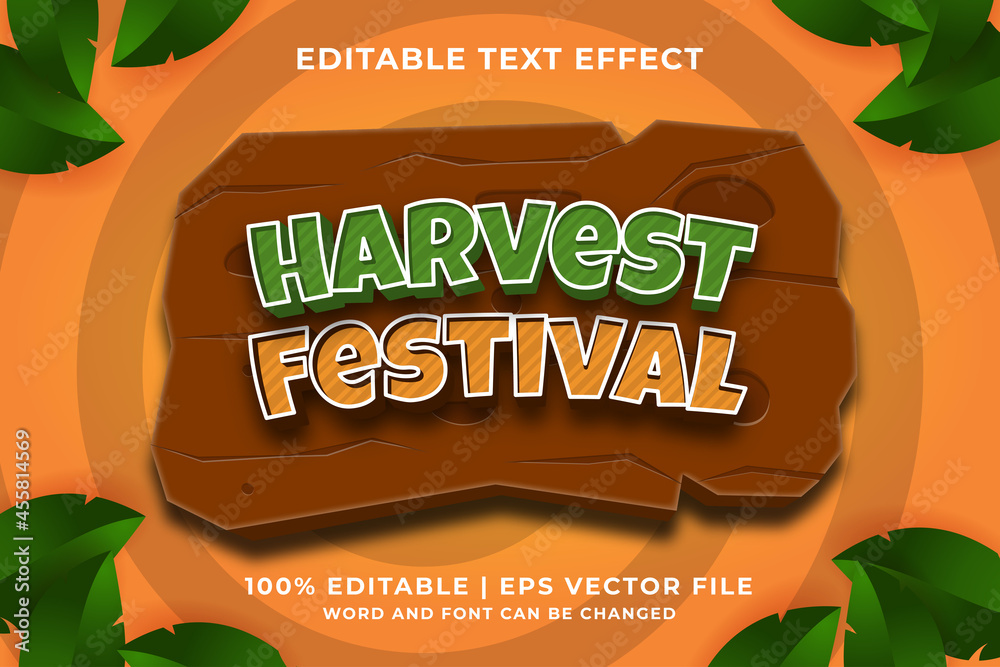 Editable text effect - Harvest Festival 3d template style premium ...