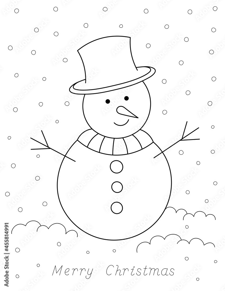 Snowman Outline Black And White