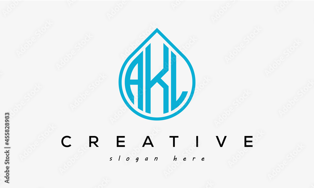 Water drop letter AKL logo initial template vector Stock-Vektorgrafik ...