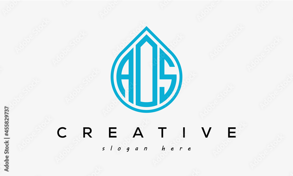 Water drop letter AOS logo initial template vector Stock-Vektorgrafik ...
