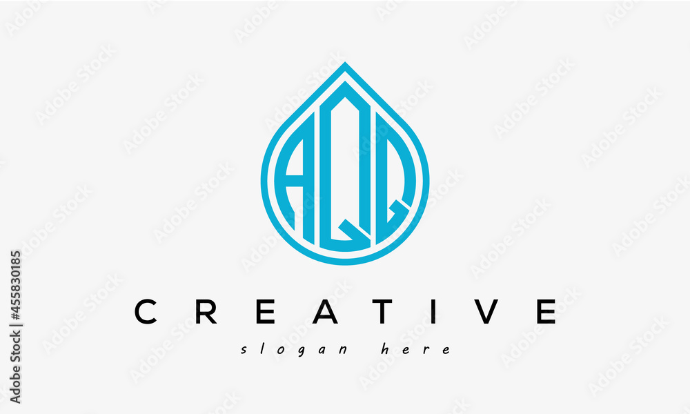 Water drop letter AQQ logo initial template vector Stock Vector | Adobe ...