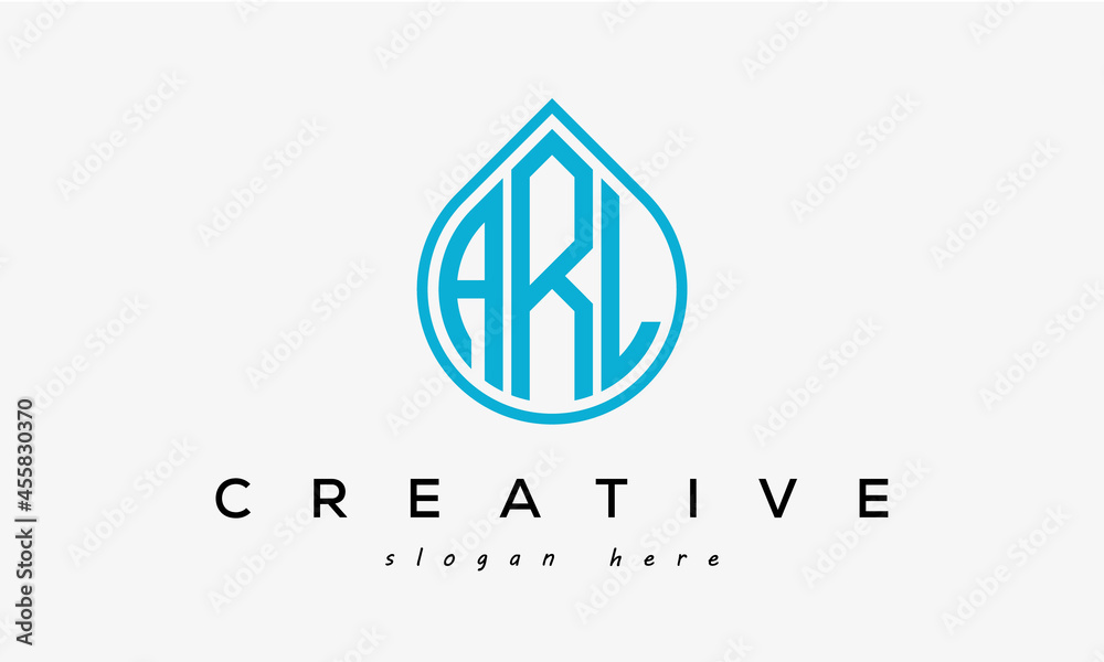 Water drop letter ARL logo initial template vector Stock Vector | Adobe ...