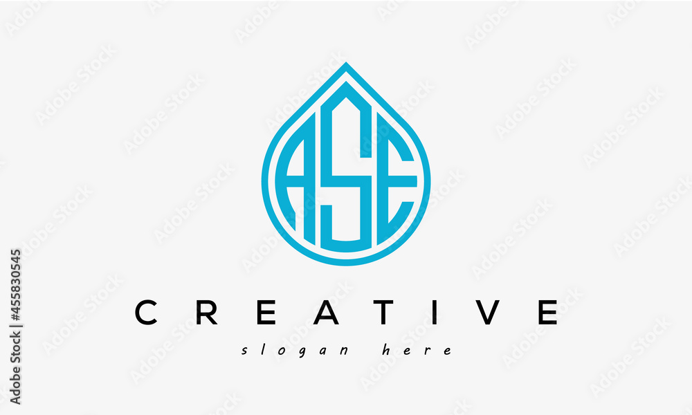 Water drop letter ASE logo initial template vector Stock Vector | Adobe ...