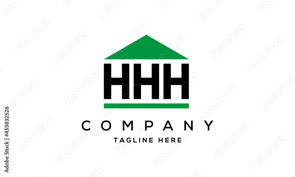 HHH three letter house for real estate logo design Stock Vector | Adobe ...