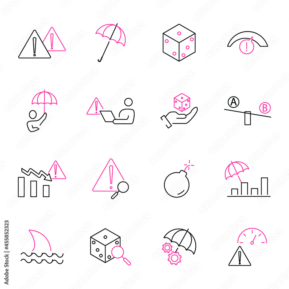 Risk Management icons set. Risk Management pack symbol vector elements ...