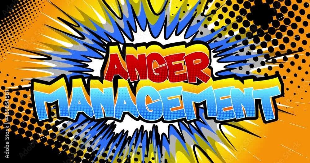 Anger Management. Motion poster. 4k animated red Comic book word text ...