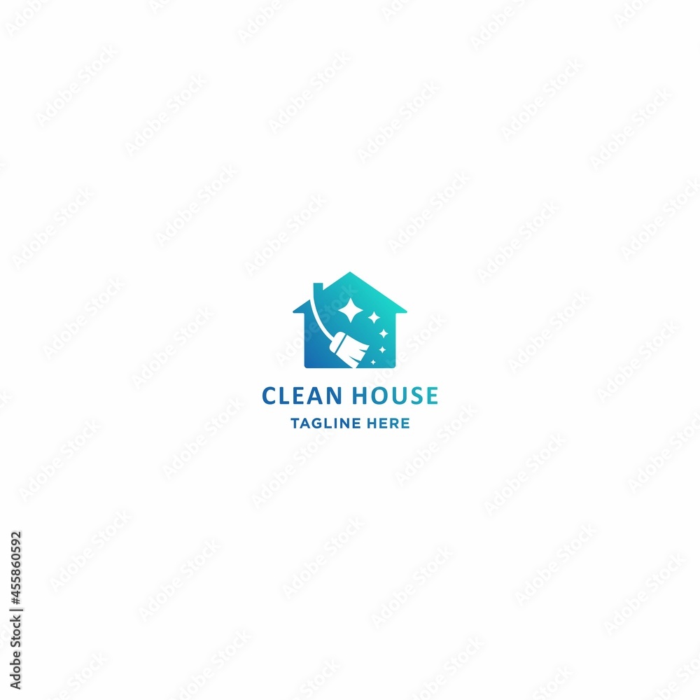 House Cleaning Vector Logo Design, House Broom Logo, Home Cleaning Logo ...