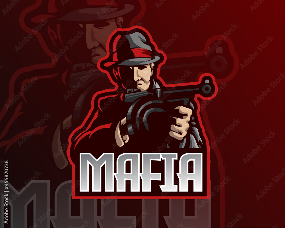 Vecteur Stock vector design illustration of mafia character with gun ...